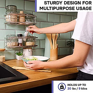 KINCMAX Shower Caddy Basket Shelf Pack of 2 - Adhesive Drill-Free Bathroom Organizer - Shower Storage Shelves for Inside Shower w/Hooks for Accessories (Silver)