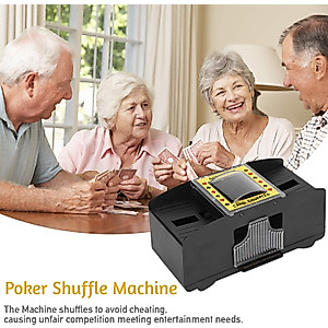 Litesam Seasonal Designs Automatic Card Shuffler,2 Decks Poker Shuffler Portable Card Shuffler,Battery-Operated Playing Card Shuffler for Casino,Club Gaming and Home Party, Black