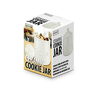 Kovot Ceramic Classic Cookie Jar And Air-Sealed Lid | Measures: 6 1/4" L x 6 1/4" W x 8 1/2" H