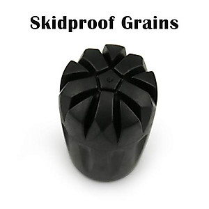 Ruzzut Black Rubber Diamond Trekking Pole Tip Protectors, Hiking Pole Replacement Tips for Trekking Poles, Fits Most Standard Hiking Poles - Shock Absorbing, Adds Grip and Traction (9 PCS Bullet Tips)