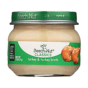 Beech-Nut Classics Stage 1 Baby Food, Turkey/Broth, 2.5 oz