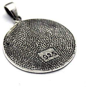 COSUMOSU 925 Sterling Silver tetragrammaton Pentacle Star Pendant Charm Eliphas Levi's Pentagram, Snake, smoke, Flower (Tetragrammaton L)