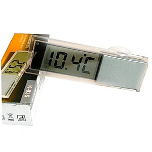 Aisoway Vehicle-Mounted Digital Window Thermometer LCD Celsius Fahrenheit Car Clock