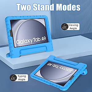 BMOUO Kids Case for Samsung Galaxy Tab A9 8.7 Inch 2023 (SM-X110/X115/X117) & Galaxy Tab A7 Lite 2021 - with Screen Protector, Shockproof Lightweight Samsung Galaxy Tab A9 Case/A7 Lite Case, Blue