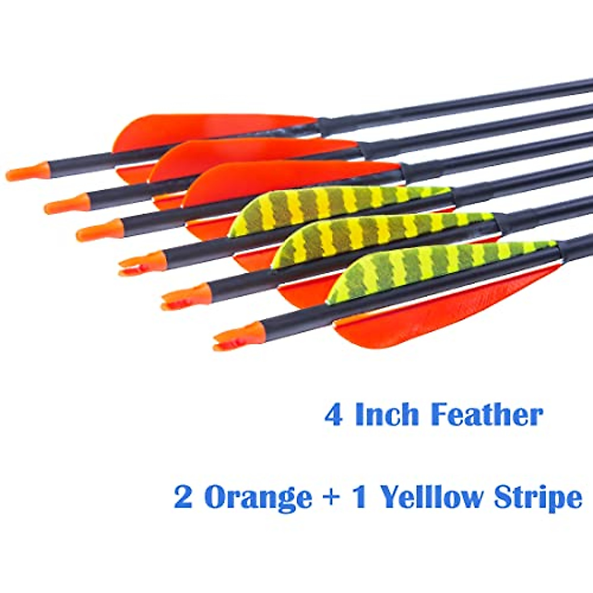 Pinals Traditional Archery 300 340 400 500 600 Spine Carbon Feather Arrows for Recurve Compound Bow Longbow Hunting Targets Arrow 12PCS 400 31"