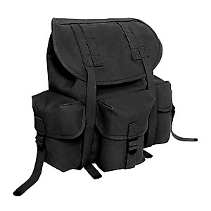 Rothco Mini Alice Pack – Heavyweight 18 OZ Cotton Canvas Rucksack – 20L Capacity – Black