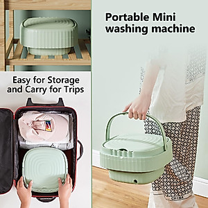 Portable Washing Machine, High Capacity Mini Washing Machine with Blue Light and 3 Modes for Deep Cleaning, Half Automatic Small Washer for Socks,Baby Clothes,Towels,Underwear or Small Items(Green)
