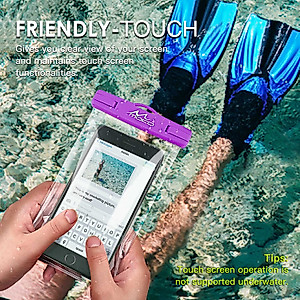 MoKo Waterproof Phone Pouch 4Pack, Underwater Phone Case Dry Bag with Lanyard Compatible with iPhone 14 13 12 11 Pro Max X/Xr/Xs Max/SE 3, Galaxy S21/S10/S9, Note 10/9/8, Black+Magenta+Blue+Purple