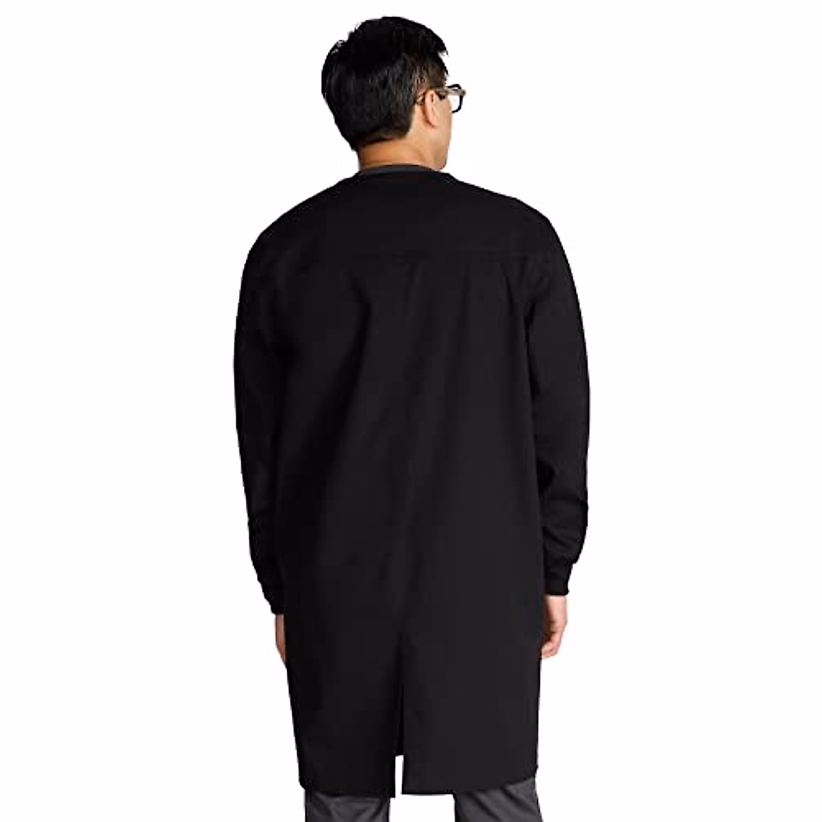 Cherokee Men & Women Scrubs Lab Coat Workwear Professionals 40" Snap Front Plus Size WW361, 3XL, Black