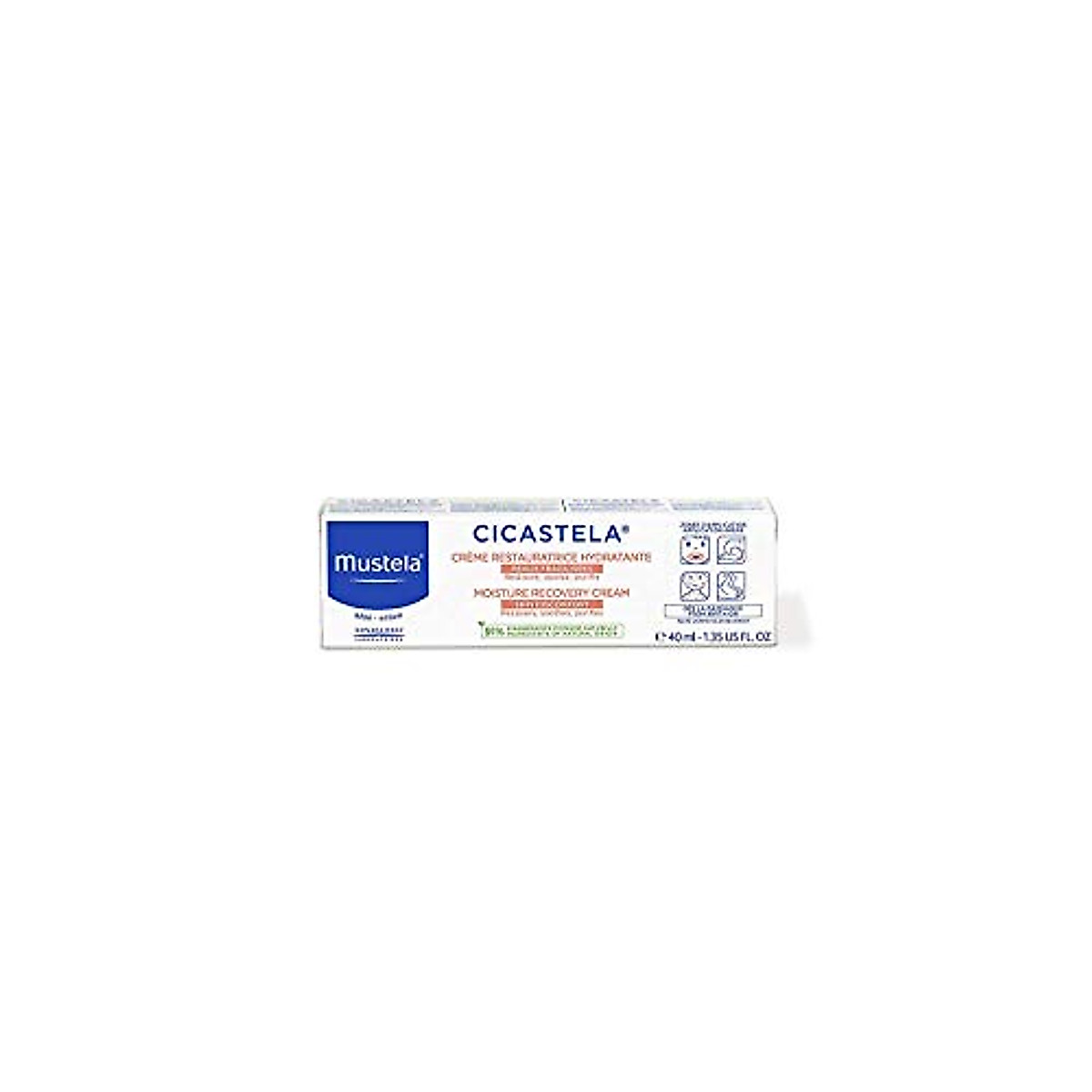 Mustela Cicastela Moisture Recovery Cream - Multipurpose Baby Ointment for Skin Discomfort - with Natural Avocado & Hyaluronic Acid - Fragrance-Free - 1.35 fl. Oz