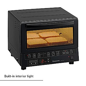 Panasonic NB-G110P-K Toaster Oven FlashXpress with Double Infrared Heating and Removable 9-Inch Inner Baking Tray, 1300W, 4-Slice, Black