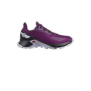 Salomon Kids ALPHACROSS Blast CLIMASALOMON Waterproof Trail Running Shoes, Plum Caspia/Black/Purple Heather, 2 US Unisex Little