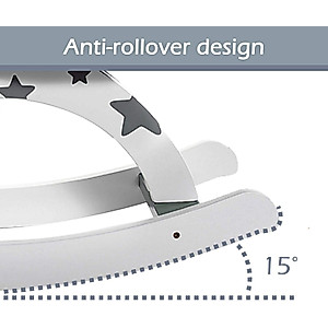 labebe - Wooden Rocking Horse, Baby Wood Ride On Toys for 1-3 Year Old, Grey Rocker Toy for Kid, Toddler Ride Animal Indoor/Outdoor, Boy&Girl Rocking Animal, Infant Ride Toy, Christmas/Birthday Gift