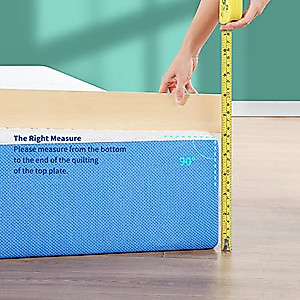 Oleesleep 6 Inch Ventilated Gel Infused Memory Foam Mattress, CertiPUR-US Certified, Blue, Queen