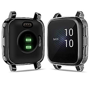 EZCO 3-Pack Screen Protector Case Compatible with Garmin Venu Sq / Venu Sq Music, Full Coverage Soft TPU Case Protective Screen Cover Bumper Frame for Garmin Venu Sq GPS Smartwatch