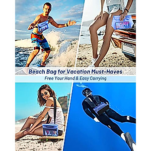 Waterproof Fanny Pack, Beach Vacation Essentials Water Proof Pouch Bag with Waist Strap, Cruise Accessories Must Haves to Keep Phone Valuables Safe Dry Perfect for Boating Swimming Snorkeling Kayaking