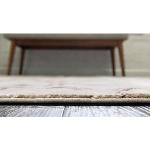 Unique Loom Oasis Collection Area Rug - Breeze (8' x 10' Oval, Brown/ Beige)