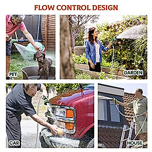 Garden Hose Stainless Steel Water Hose with 10 Function Spray Nozzle Flexible No Kink Lightweight Easy Storage for Yard, Outdoor (100FT)