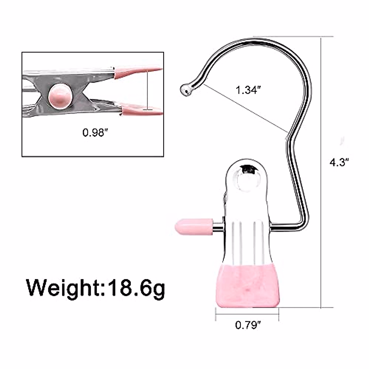 DKKO Boot Hanger/Holder/Clips for Closet, Laundry Hooks with Clips, Clothes Clips for Hanging Jeans, Hats, Tall Boots, Towels,Home Travel,8Pack Pink