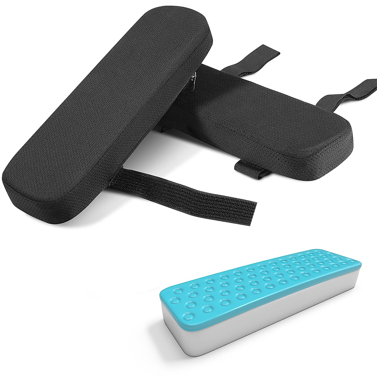 Office Chair Armrest Covers, Chair Armrest Pads, Cooling Gel Cushions Office Chair Arm Covers, Pressure Relief Office Chair Arm Pads, Arm Rest Cushioning for Office Chair with Memory Foam 2 in 1 Pair
