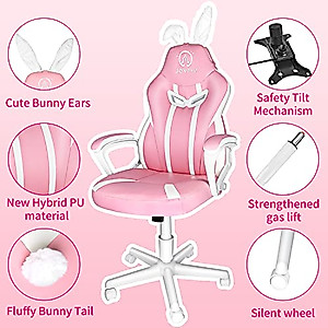 JOYFLY Pink Gaming Chair, Computer Gaming Chair for Adults Teens Kids Gamer Chair Video Game Chairs, Silla Gamer Ergonomic PC Office Chair with Lumbar Support（Pink）