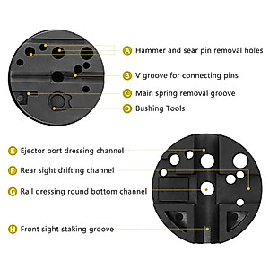 Pridefend Bench Block, Non-Slip Gun Armorers Block Made with Non Marring Materials Universal for M1911 Pistol and Other Handguns