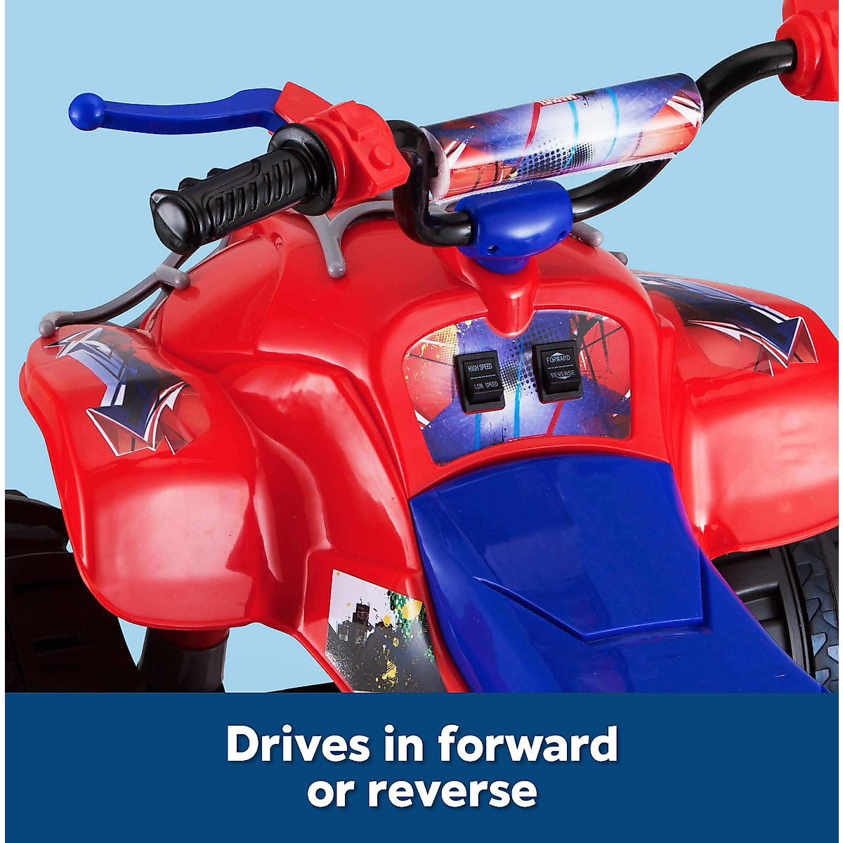 Kid Trax Marvel Spiderman Toddler ATV Ride On Toy, 12 Volt Battery, 3-7 Years, Max Rider Weight 88 lbs, Spider-Man Blue