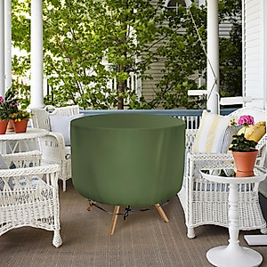 Patio Table Chair Cover Green, 23" DIA X 18"H, Outdoor Table Chair Cover,Outdoor Patio Furniture Cover Waterproof for Deck Box , Coffee Table and Chairs(Green)