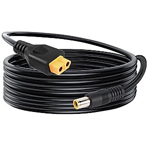 GELRHONR DC 8mm to XT60 Solar Panel Adapter Power Cable,14AWG DC7909 to XT60 Connector Jack Cable for Solar Generator Portable Power Station 1M (Balck - 1M - XT60 Female to DC7909 Male)