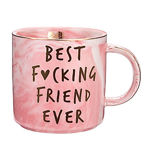 Best Friend Birthday Gifts for Women - Best F Friend Ever - Funny Friendship Gifts for Women - Gifts for BFF, Bestfriend, Besties, Sister, Her, Woman - Cute Pink Marble Mug, 11.5oz Coffee Cup