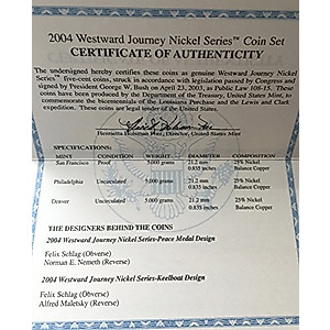 2004 P D S Westward Journey Nickel Series Coin Set Proof Uncirculated