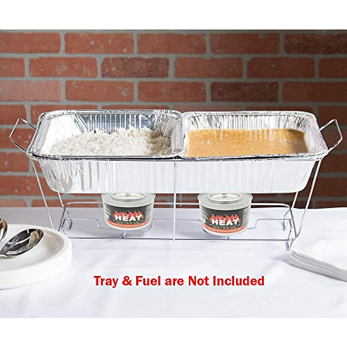6 Pack Buffet Wire Rack Folding Chafing Stand Chrome Frame Serving Trays Food Warmer | Easy Foldable Collapsible for Storage & Reuse for Home Party, Wedding and Birthday Party Event Catering Supplies
