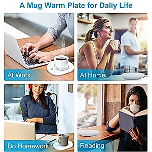Evoio Coffee Mug Warmer, Coffee Cup Warmer with Automatic Shut Off, Coffee Warmer for Desk Office Home Use, Cup Warmer Plate for Coffee, Milk, Tea, Water, New Year Birthday Gift, White
