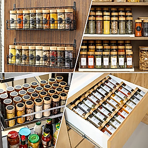 NETANY 24 Pcs Spice Jars with Bamboo Lids - 4 oz Round Glass Spice Jars with Labels , Minimalist Farmhouse Spice Labels Stickers, Collapsible Funnel, Seasoning Bottles for Spice Rack, Cabinet, Drawer