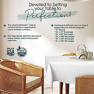 tablecloths by design - Quality Table Pad Protector, Waterproof Vinyl Table Cover for Superior Protection from Spills, Scratches & Heat - Reusable Table Cloth with Cushion Flannel Backing (54 x 108)
