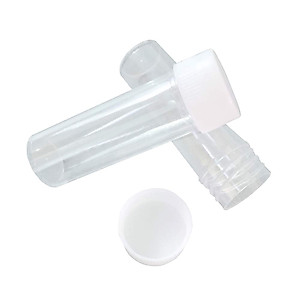 12Pcs 25ML Clear Flat Plastic Test Tubes with Screw Caps Test Tubes Containers Bottles for Bath Salt Candy Storage Scientific Experiments Party Décor