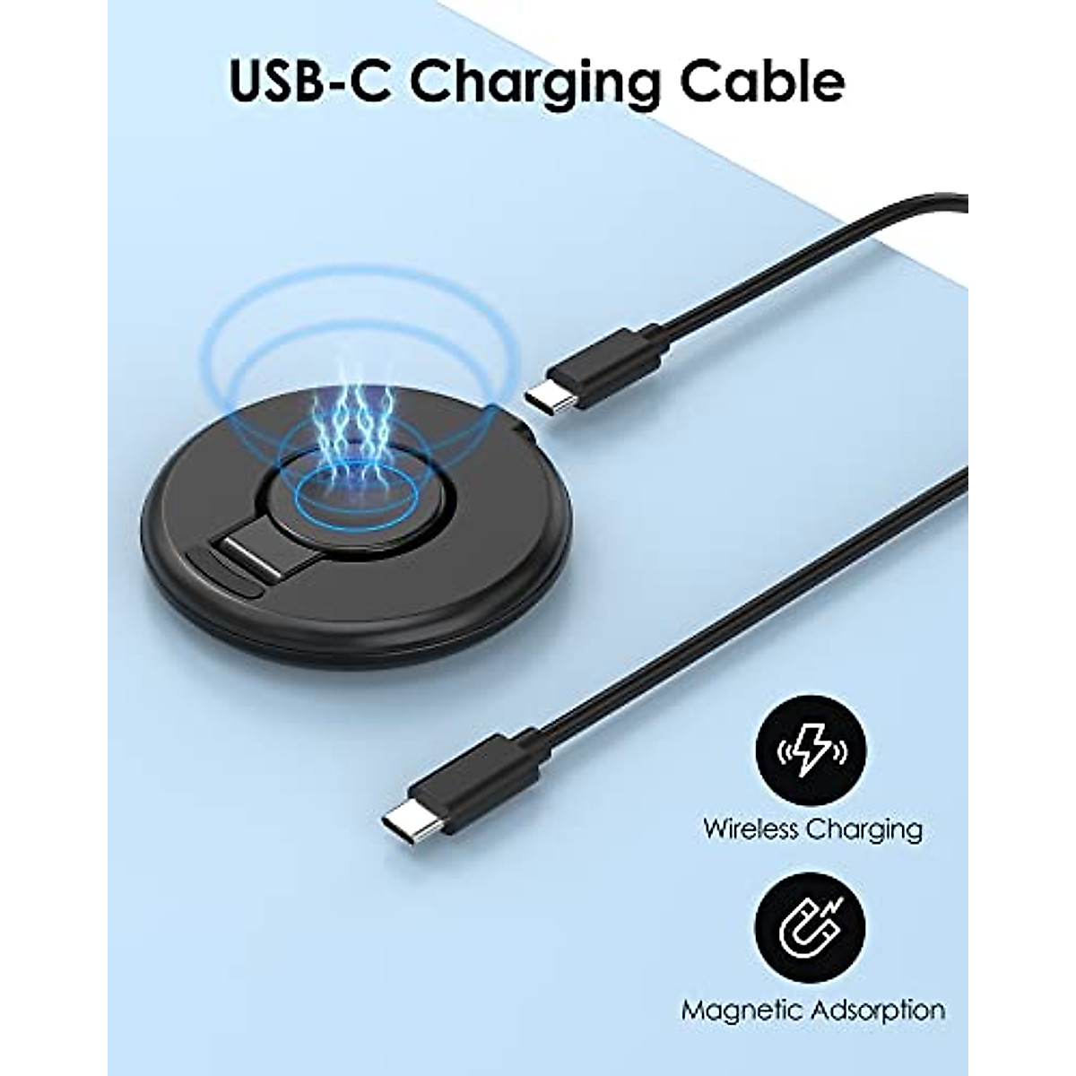 Charger Dock Compatible with Apple Watch, Foldable Magnetic Wireless Charging Station Stand with USB C Cable Accessories Compatible for iWatch Series Ultra/8/7/6/5/3/2/SE, Black