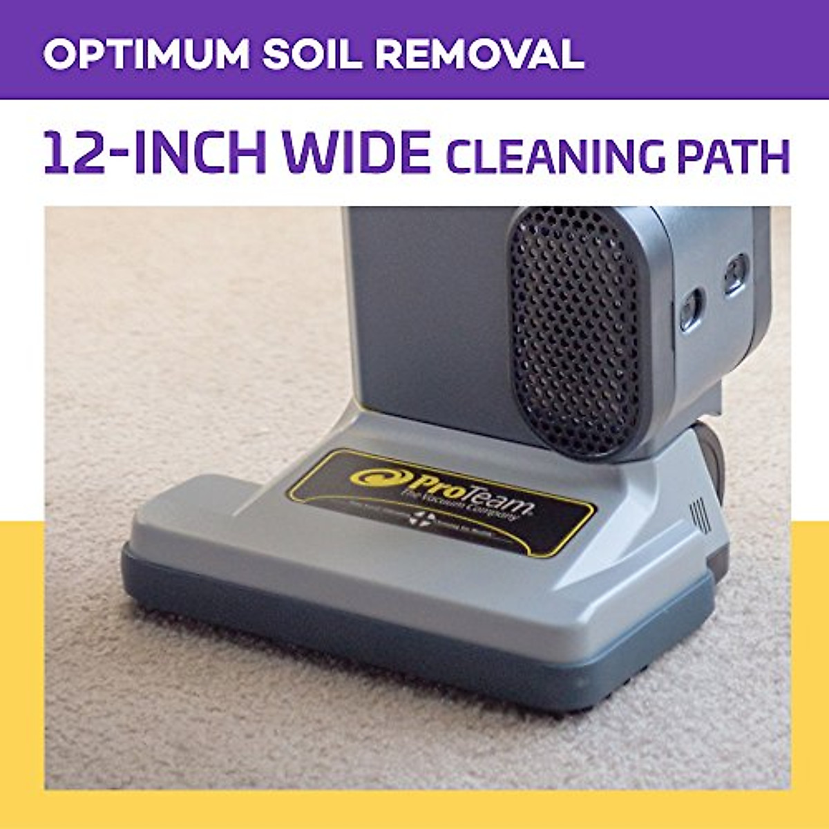 ProForce 1200XP Commercial Vacuum Cleaner Heavy Duty 12 Inch Dual Motor Bagged ProLevel Filtration & HEPA Media - For Industrial Hospitality Residences Hotels Office Buildings Retail Spaces CRI Silver