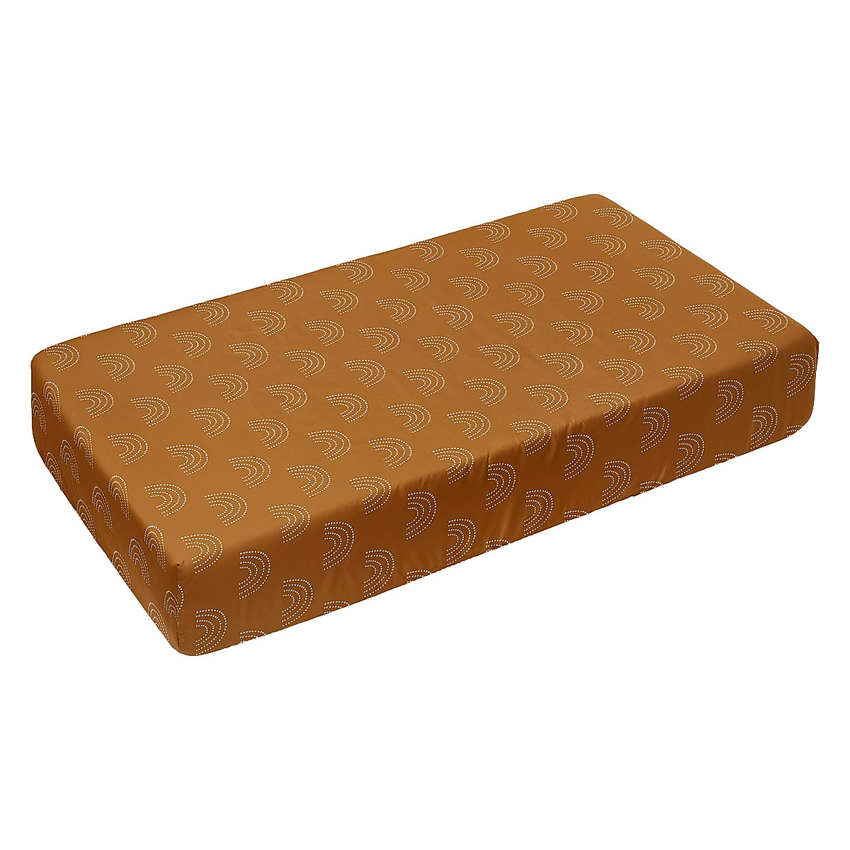 Crib Sheets for Girl - 100% Cotton Fitted Crib Sheet Set - Perfect for Baby Girls - Fits Standard Toddler Mattress (Mustard Rainbows)