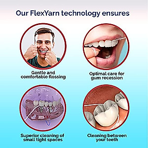 Proxysoft Dental Floss for Bridges and Implants 12 Packs - Floss Threaders for Bridges, Dental Implants, Braces with Extra-Thick Proxy Brush for Optimal Oral Hygiene -Teeth Bridge and Implant Cleaners