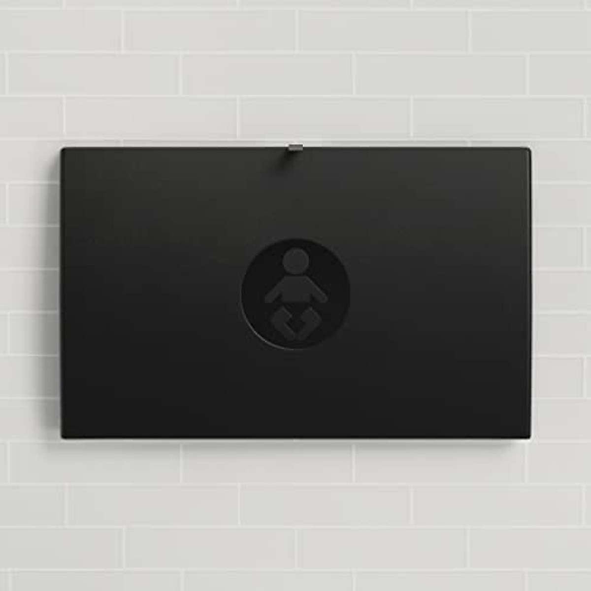 Foundations 300-EH Elements Horizontal Wall Mounted Baby Changing Station with Safety Straps for Commercial Restrooms (Black)