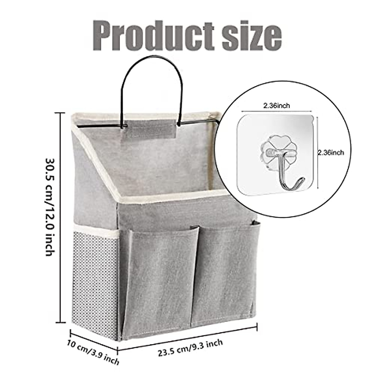Jremreo Wall Hanging Storage Bag, 2 Pieces Small Linen Fabric Door Hanging Organizer Box, for Kitchen, Bedroom, Bathroom, Office and Student Dormitory