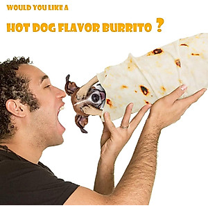 SILUI Tortilla Burrito Blanket White Elephant Gifts for Adults Useful Baby Stuff Funny Novelty Food Throw Newborn Toddler Swaddle Blankets 300 GSM Soft Flannel Taco Wrap Blanket(41 Inches)