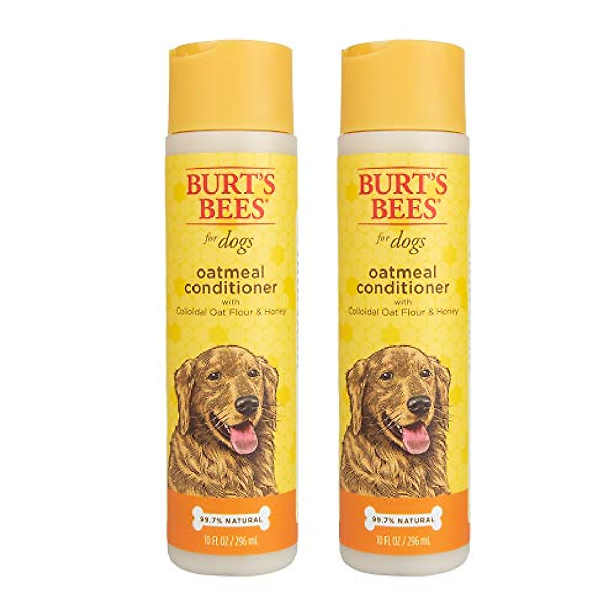 Burt's Bees for Pets Naturally Derived Oatmeal Conditioner with Colloidal Oat Flour & Honey - Dog Oatmeal Shampoo - Cruelty Free, Made in the USA - 10 Oz - 2 Pack