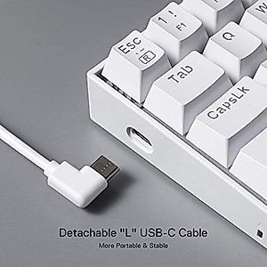 Redragon K630 Dragonborn 60% Wired RGB Gaming Keyboard, 61 Keys Compact Mechanical Keyboard with Tactile Brown Switch, Pro Driver Support, White