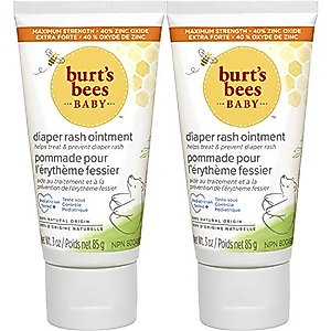 Diaper Rash Ointment, Burt's Bees 100% Natural Baby Skin Care, 3 Ounce (2 Pack)