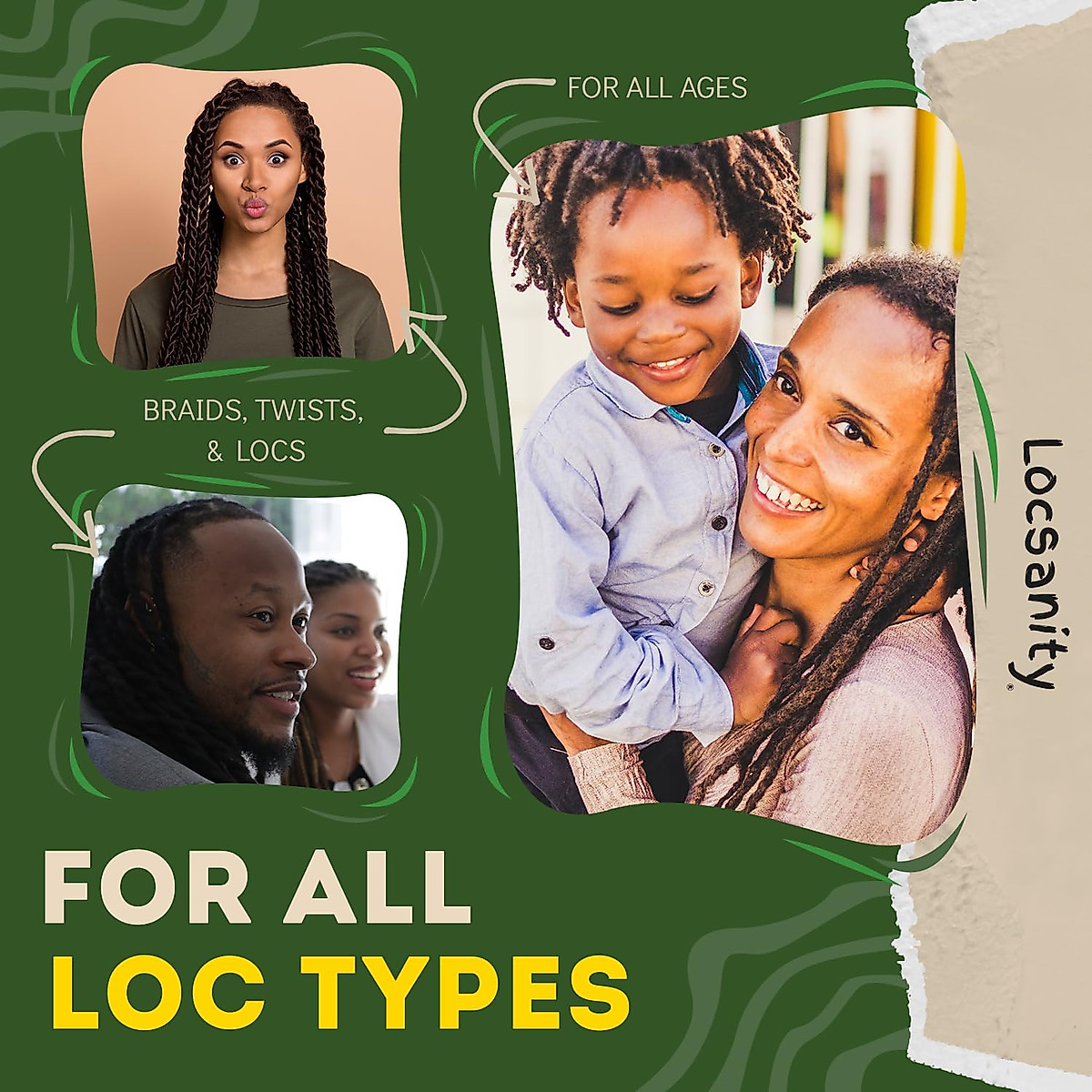 Locsanity Daily Moisturizing Refreshing Spray for Locs, Dreadlocks - Rose Water and Peppermint Hair Scalp Moisturizer, Dreadlock Spray - Natural Loc Care and Maintenance (8oz)