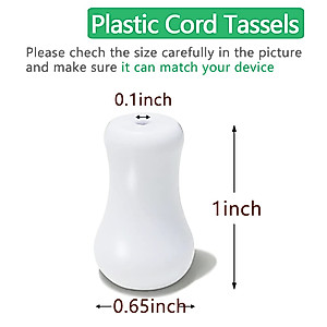 20pcs White Plastic Cord Tassel, Blind Pull Cord Knobs, Window Blind Cord Pulls Drops Pull End for Blinds Or Shades