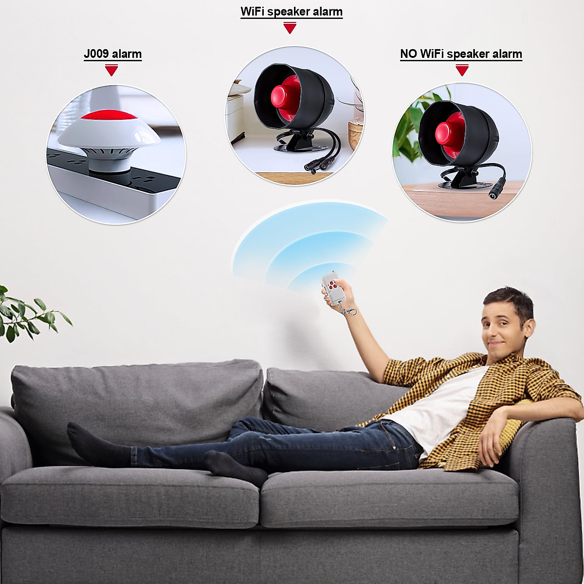 KERUI Wireless Remote Control Working with KERUI Home Alarm System White 433 mHZ