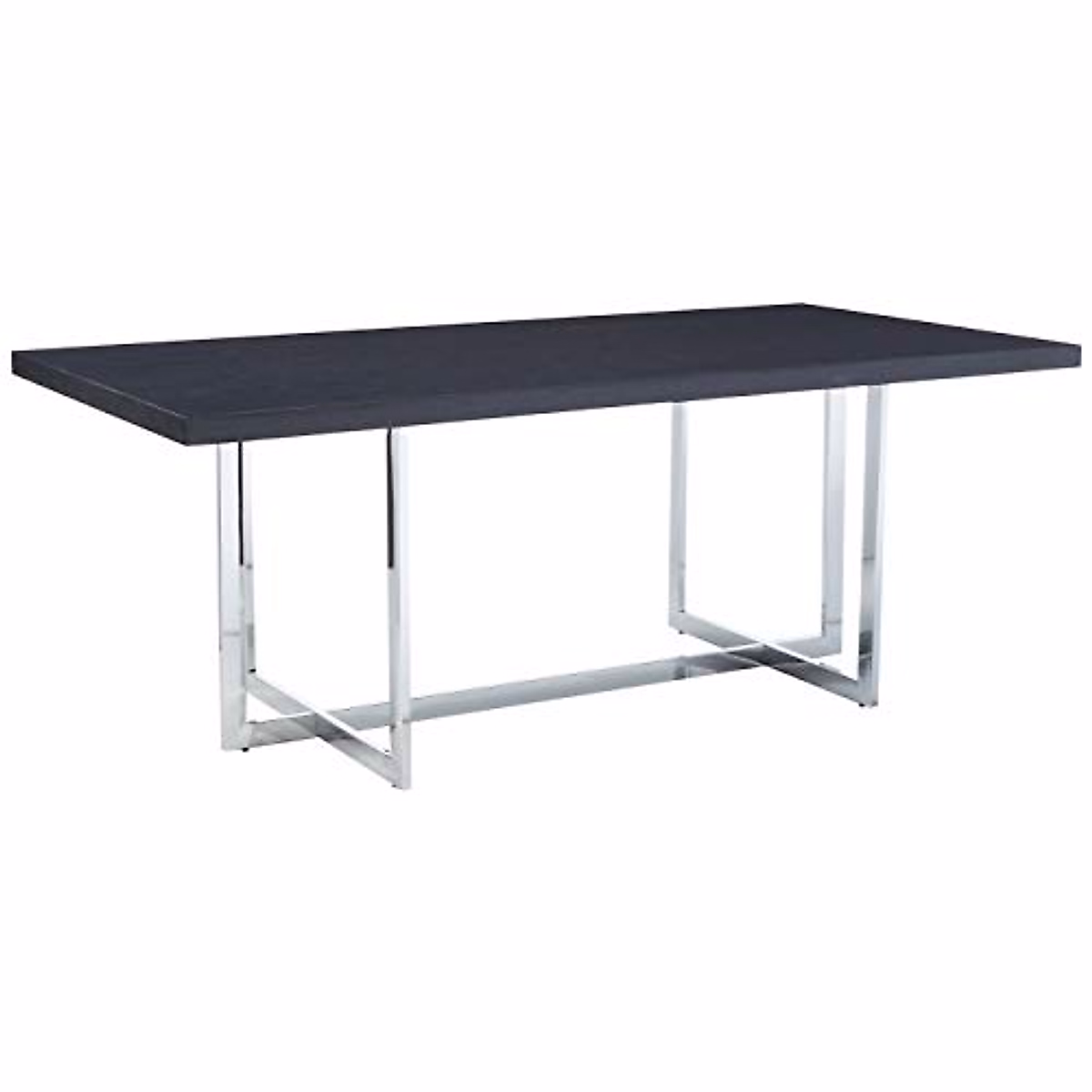 Meridian Furniture 738-T Elle Collection Modern | Contemporary Wood Veneer Top Dining Table with Durable Stainless Steel Base, 78" W x 39" D x 30" H